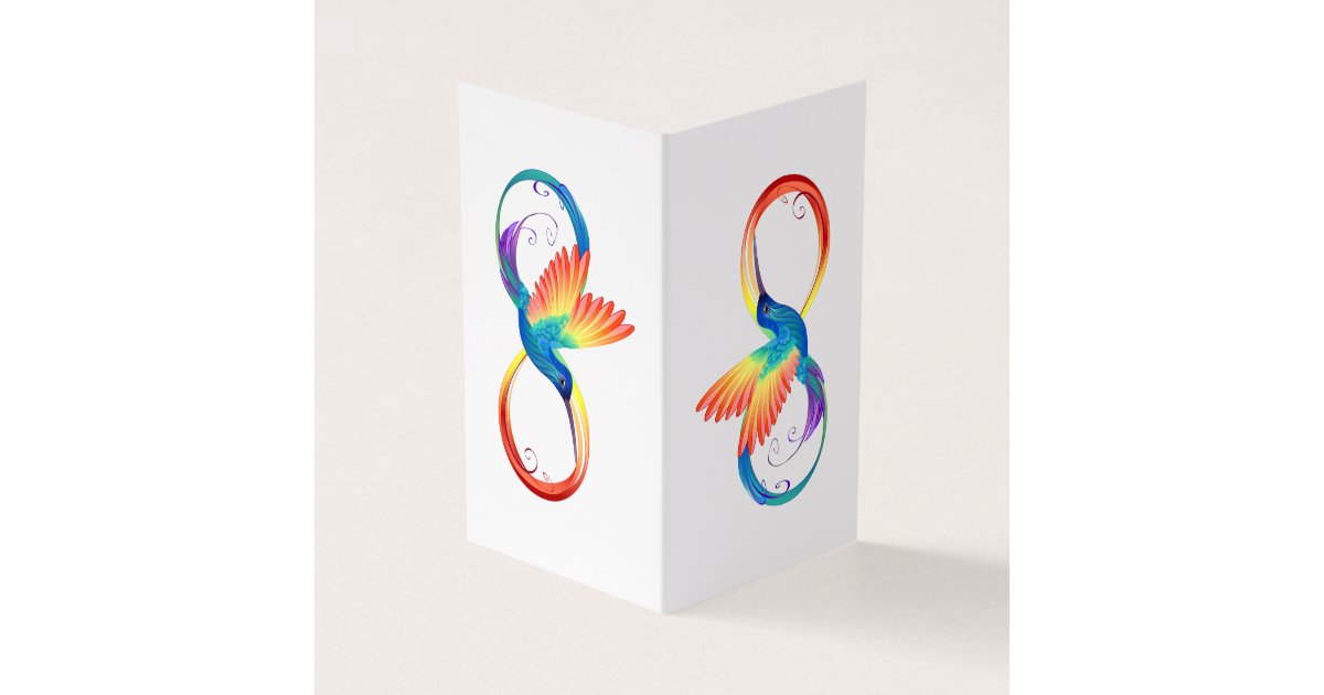 Rainbow Hummingbird with Infinity symbol | Zazzle