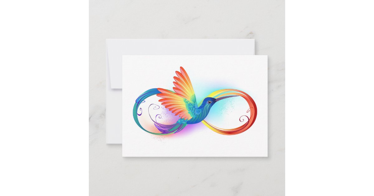 Rainbow Hummingbird with Infinity symbol | Zazzle