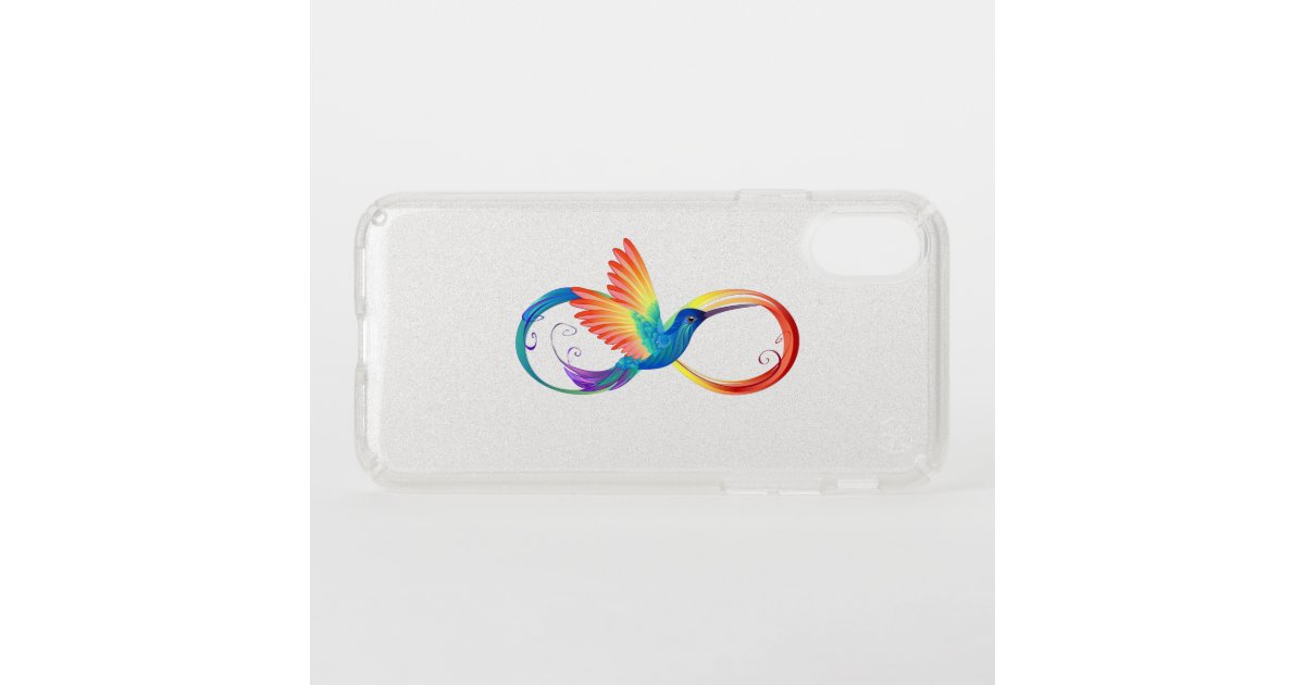 Rainbow Hummingbird with Infinity symbol Speck iPhone XS Case | Zazzle