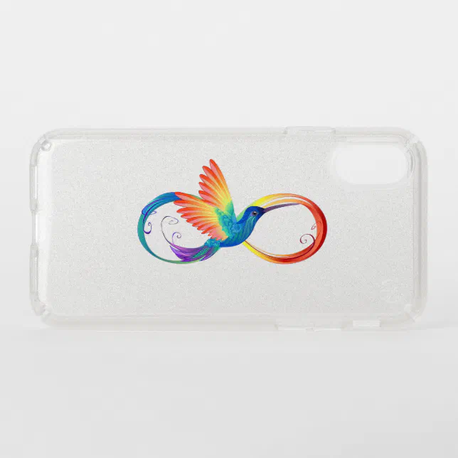 Rainbow Hummingbird with Infinity symbol Speck iPhone XS Case | Zazzle