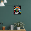 Rainbow I'm A Proud Autism Aunt Autism Awareness Poster | Zazzle