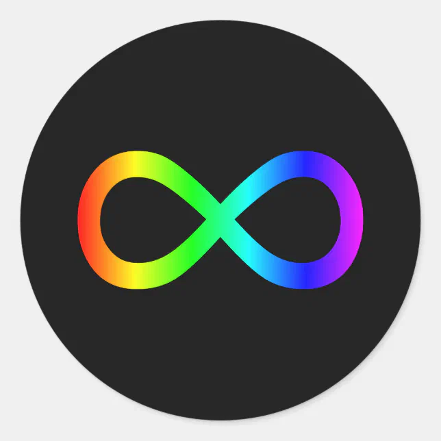 Rainbow Infinity Symbol Classic Round Sticker | Zazzle
