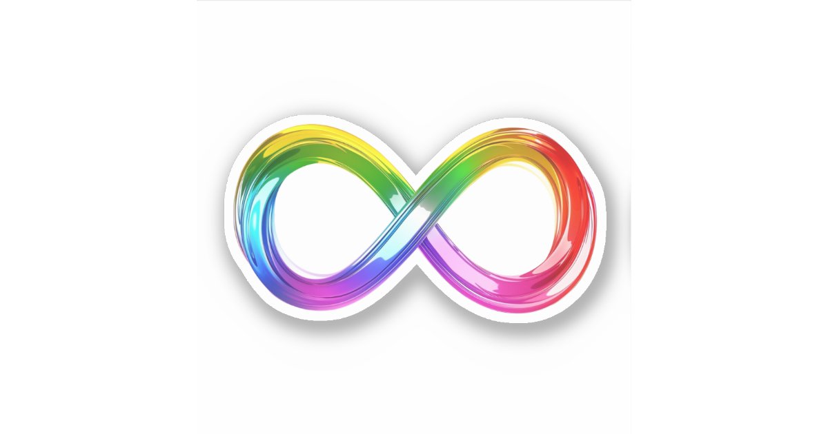Rainbow Inifinity Symbol Sticker | Zazzle