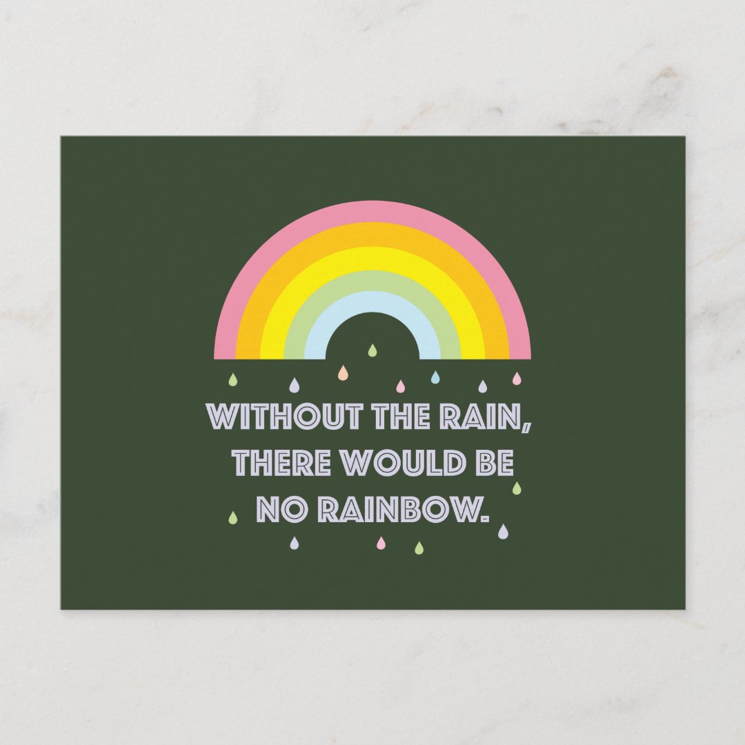 Rainbow Inspirational and Motivational Quote Postcard | Zazzle