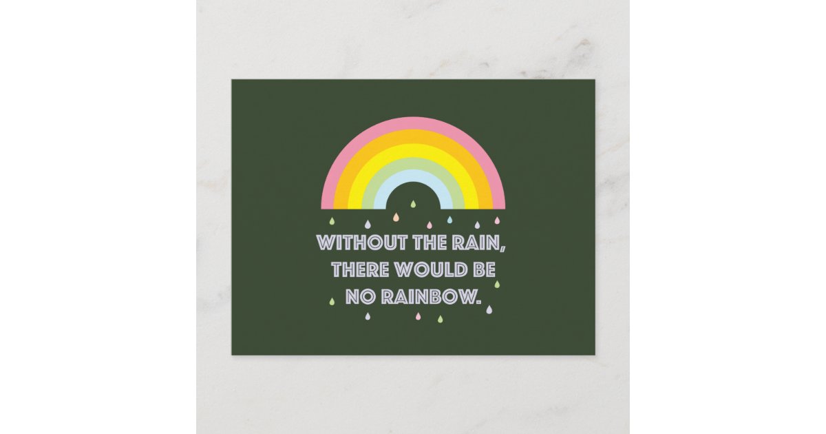 Rainbow Inspirational and Motivational Quote Postcard | Zazzle