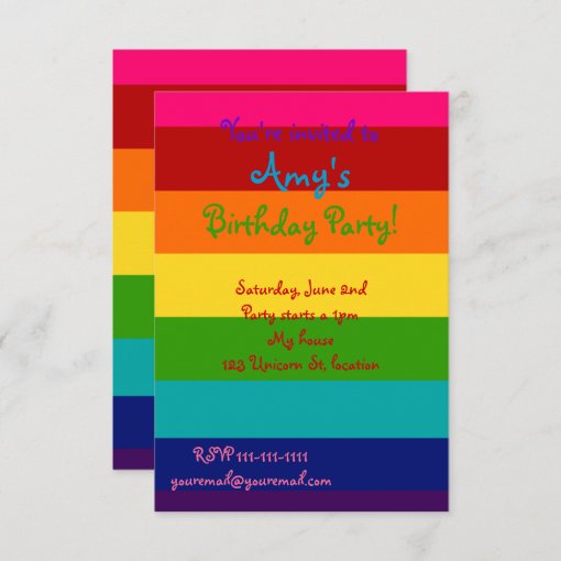 Rainbow invitation | Zazzle