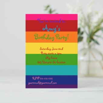 Rainbow invitation | Zazzle