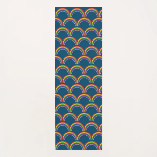 Rainbow Japanese Fan Yoga Mat | Zazzle