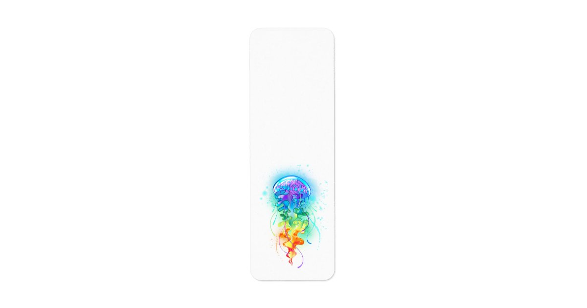 Rainbow jellyfish label | Zazzle