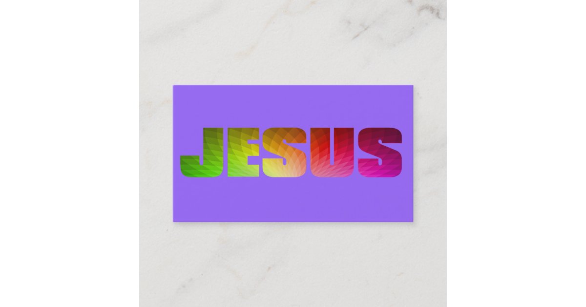 Rainbow Jesus Business Card | Zazzle