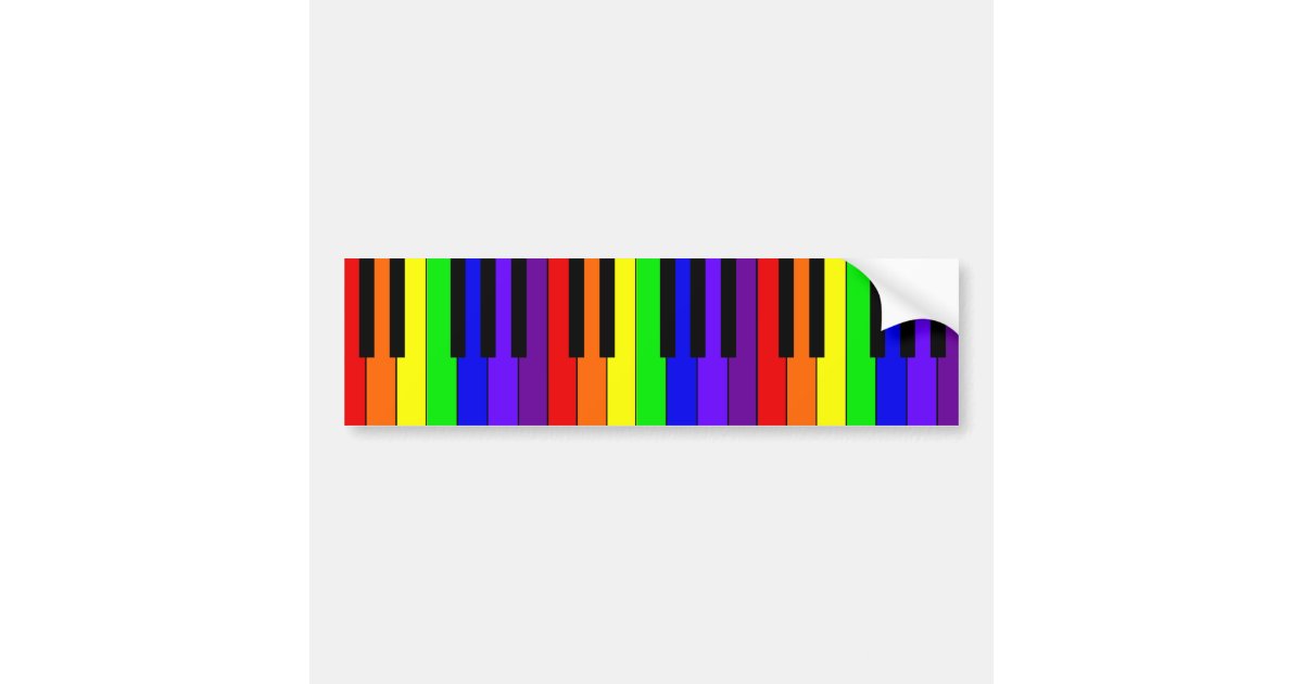 Rainbow Keyboard Bumper Sticker | Zazzle