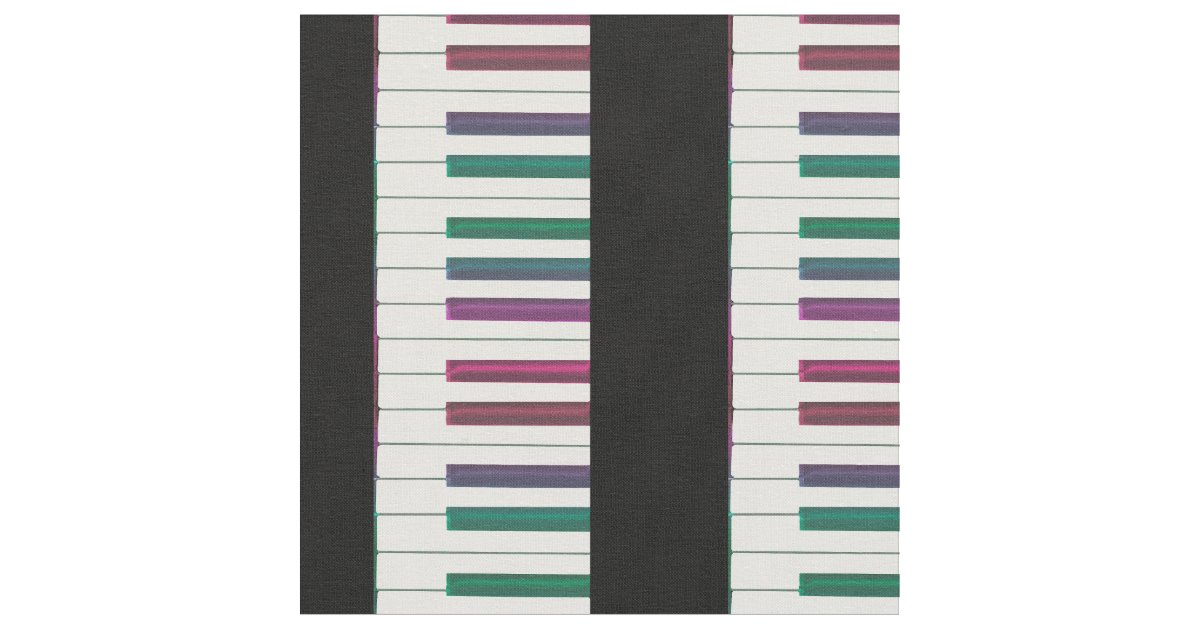 Rainbow Keys Piano Keyboard Fabric | Zazzle