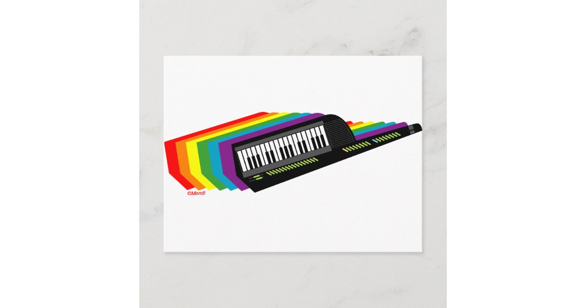 Rainbow Keytar Postcard | Zazzle
