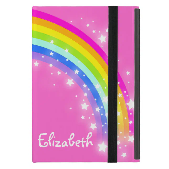 Rainbow kids girls name pink case | Zazzle