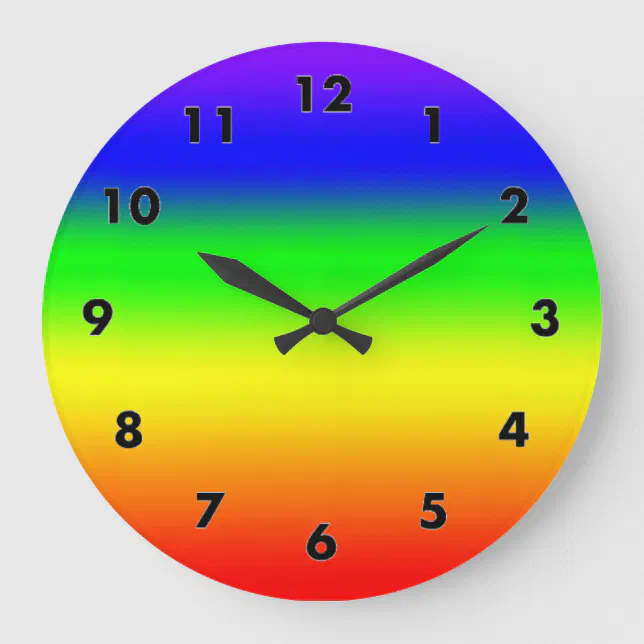 Rainbow Large Clock | Zazzle