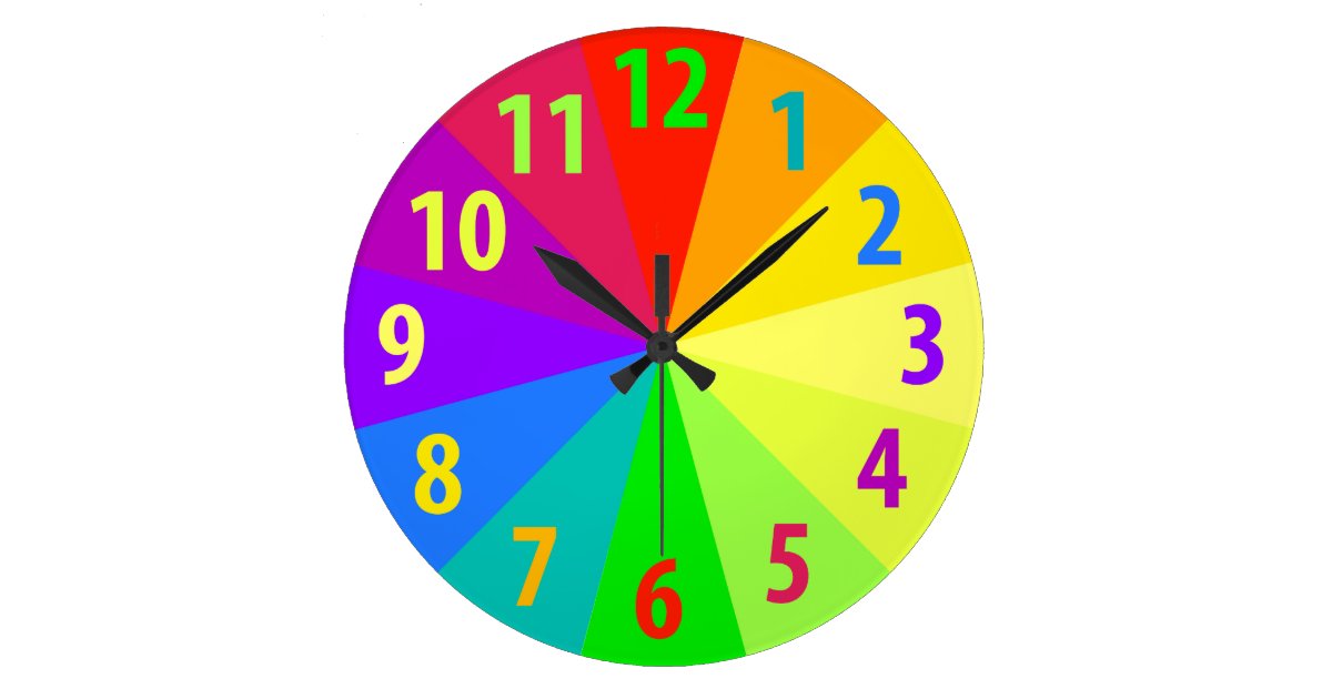 Rainbow Large Clock | Zazzle.com