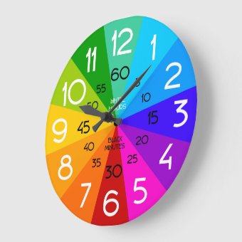 Rainbow Learn to Tell Time Classroom Clock | Zazzle