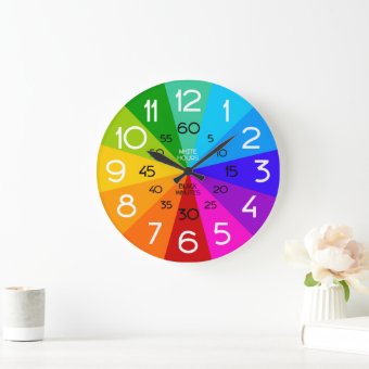 Rainbow Learn to Tell Time Classroom Clock | Zazzle