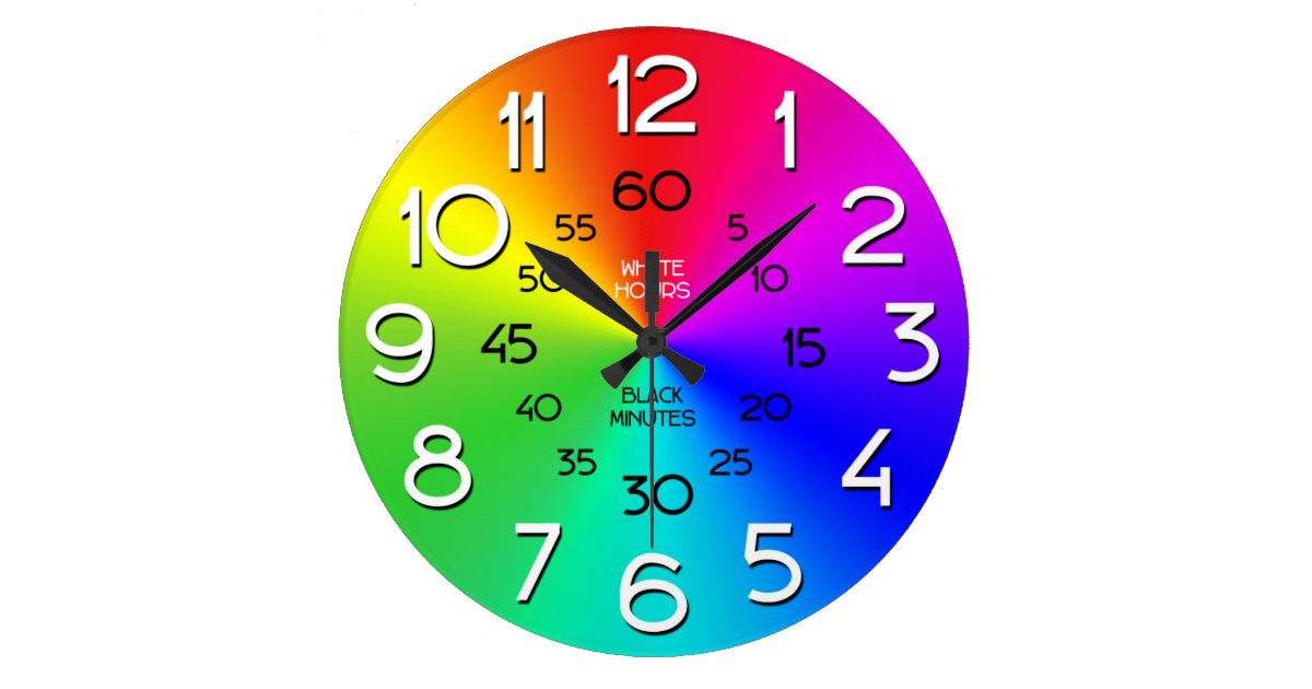 Rainbow Learn to Tell Time Classroom Clock | Zazzle.com