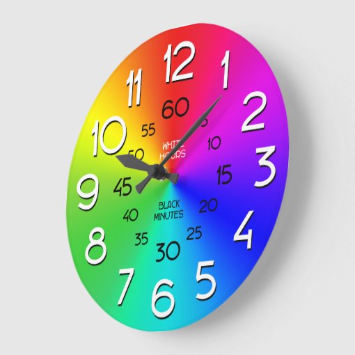 Rainbow Learn to Tell Time Classroom Clock | Zazzle