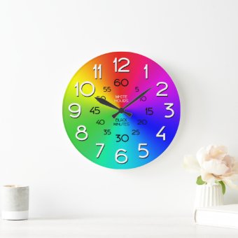 Rainbow Learn to Tell Time Classroom Clock | Zazzle