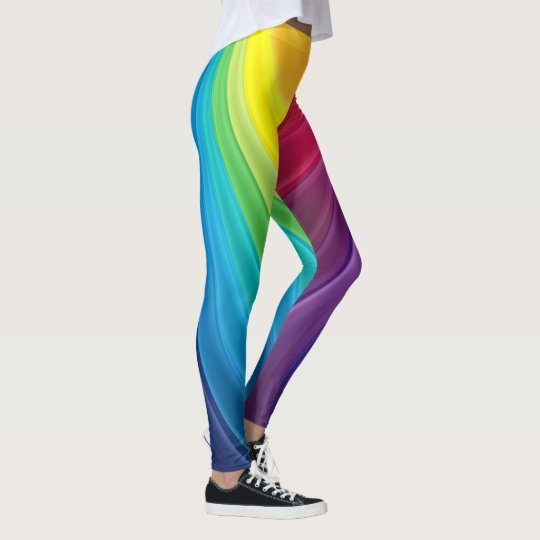 Rainbow Leggings Colorful Swirl Yoga Pants Tights | Zazzle.com