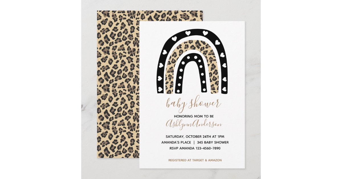 Rainbow Leopard Baby Shower Invitation | Zazzle