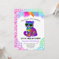 Rainbow Leopard Party Animals Birthday Invitation | Zazzle