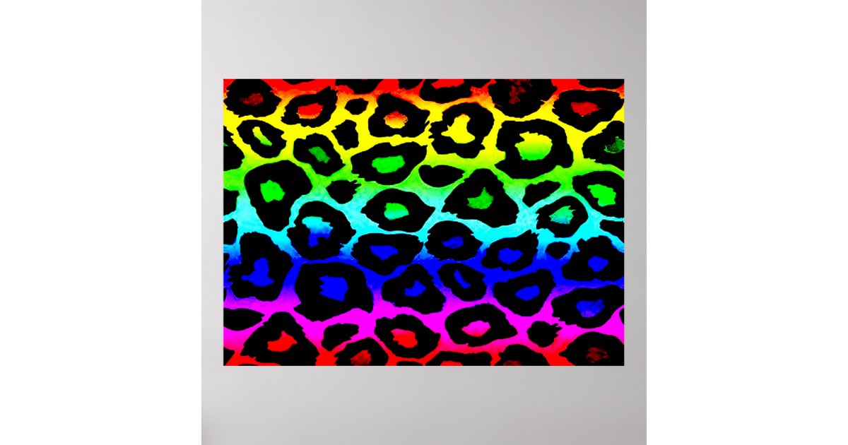 rainbow_leopard_print-altered poster | Zazzle
