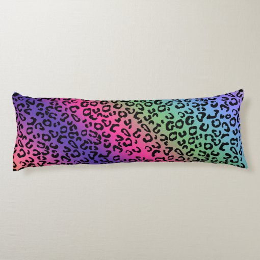 Rainbow Leopard Print - Smooth Blend Body Pillow | Zazzle