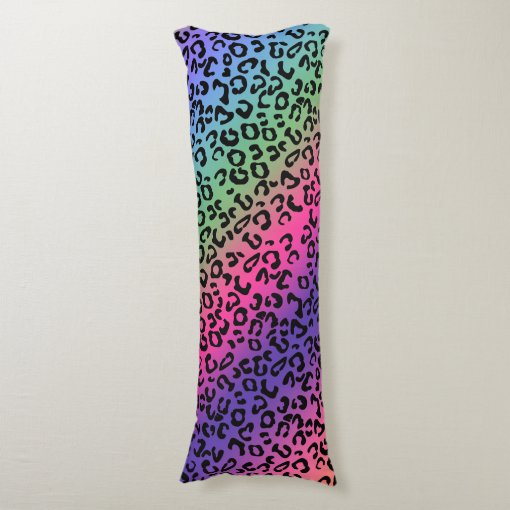 Rainbow Leopard Print - Smooth Blend Body Pillow | Zazzle