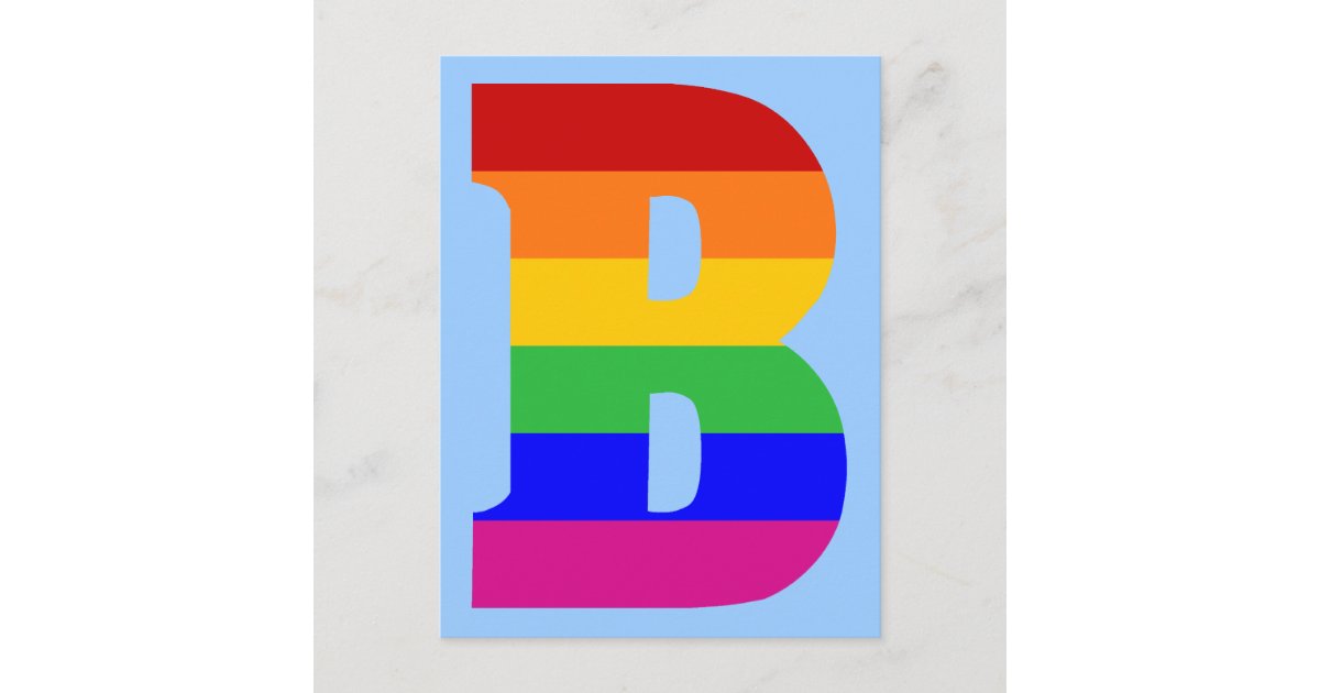 Rainbow Letter B Postcard | Zazzle