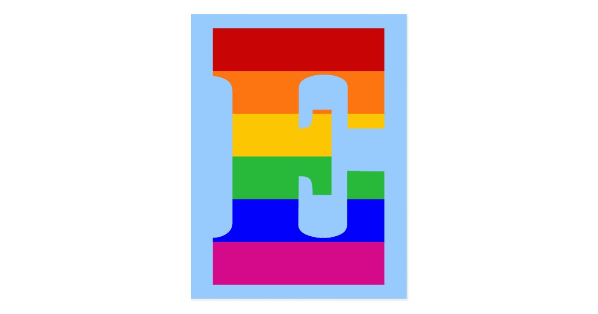 Rainbow Letter E Postcard | Zazzle.com