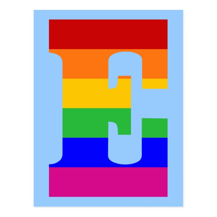 Rainbow Letter E Postcard | Zazzle.com