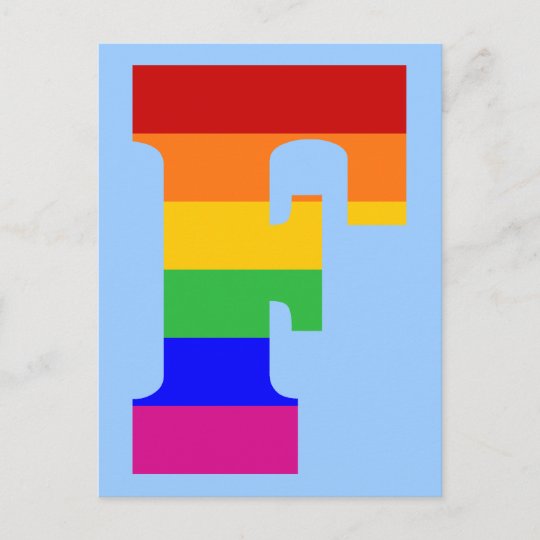 Rainbow Letter F Postcard | Zazzle.com