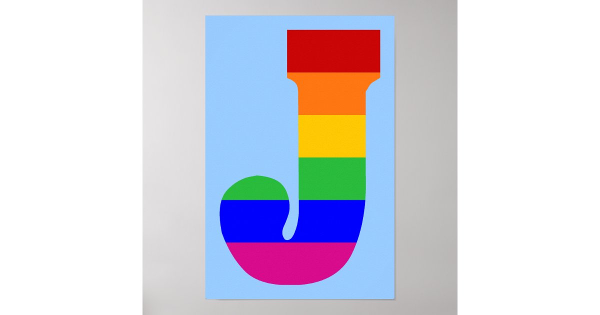 Rainbow Letter J Poster | Zazzle