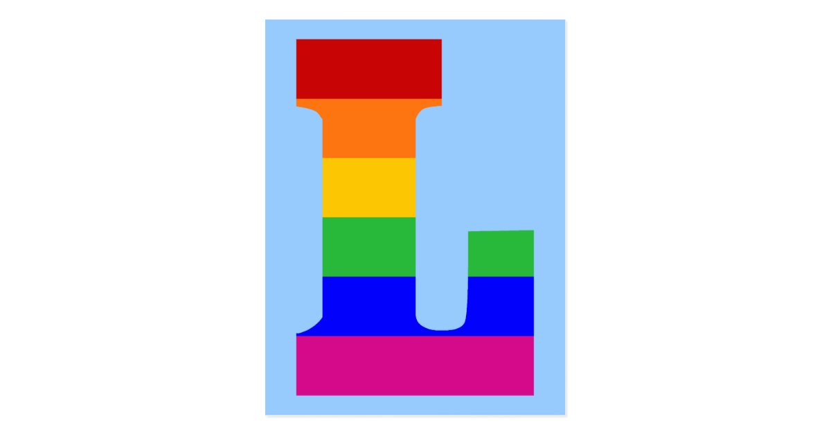 Rainbow Letter L Postcard | Zazzle.com