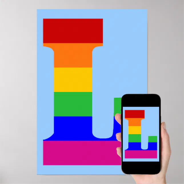 Rainbow Letter L Poster | Zazzle
