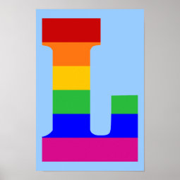 Rainbow Letter L Poster | Zazzle