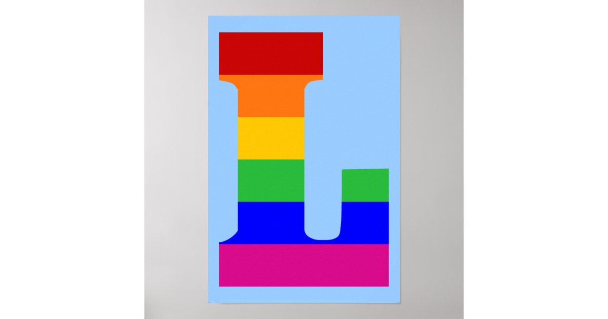 Rainbow Letter L Poster | Zazzle