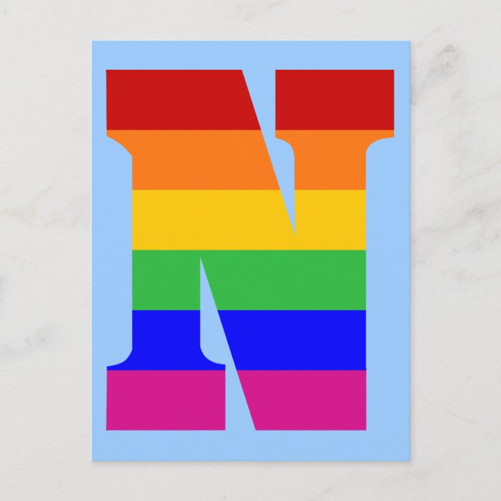 Rainbow Letter N Postcard | Zazzle.com