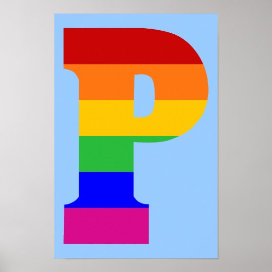 Rainbow Letter P Poster | Zazzle.com