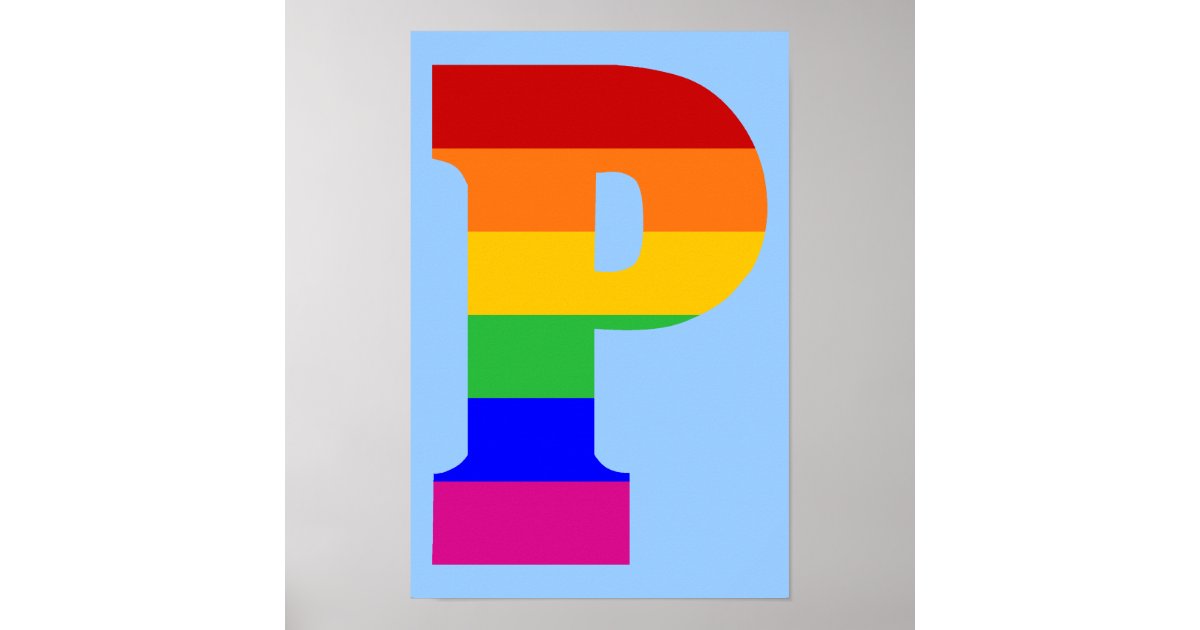 Rainbow Letter P Poster | Zazzle