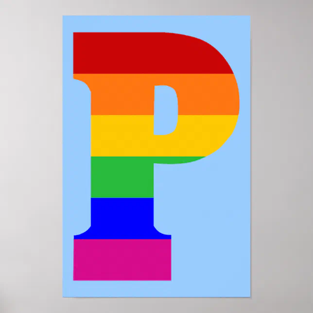 Rainbow Letter P Poster | Zazzle
