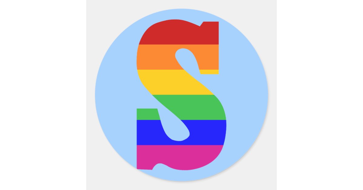 Rainbow Letter S Classic Round Sticker | Zazzle