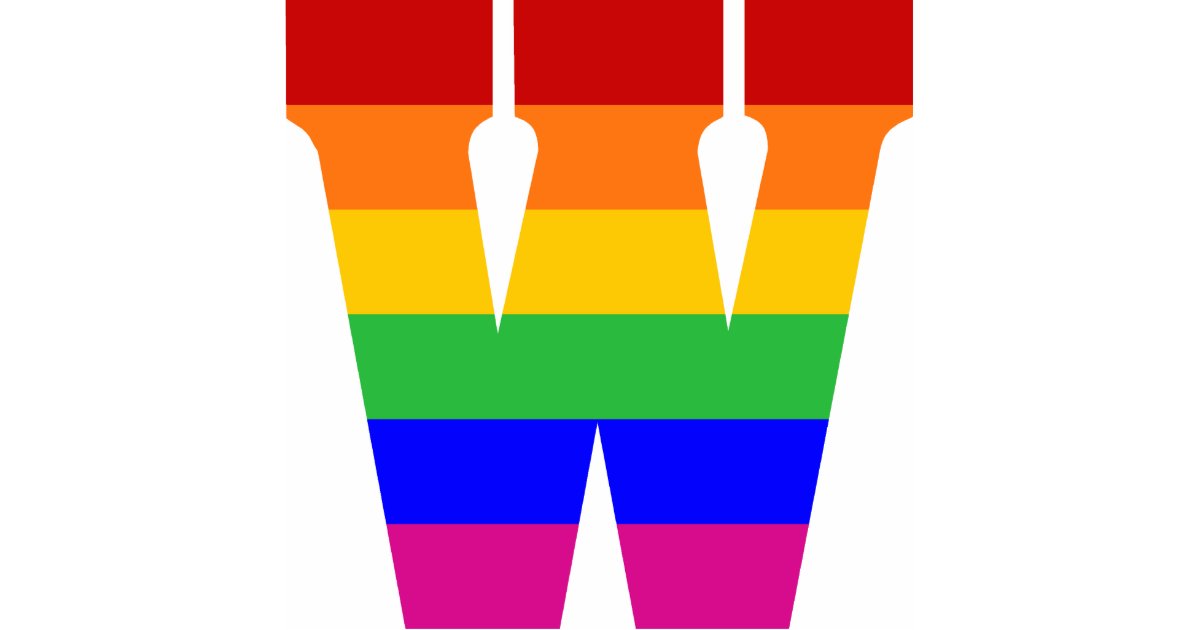 Rainbow Letter W Cutout | Zazzle