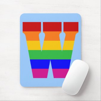 Rainbow Letter W Mouse Pad | Zazzle