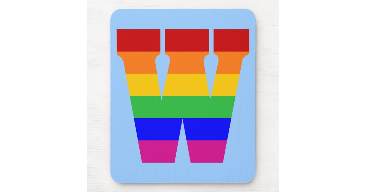Rainbow Letter W Mouse Pad | Zazzle