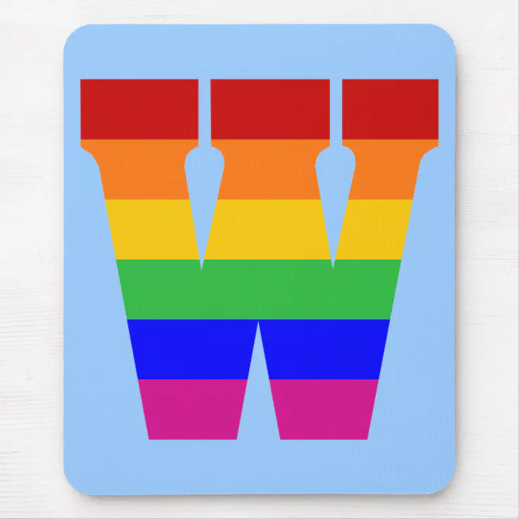 Rainbow Letter W Mouse Pad | Zazzle