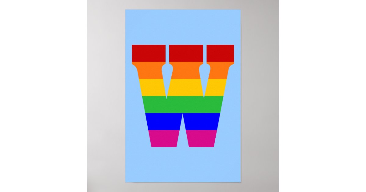 Rainbow Letter W Poster | Zazzle